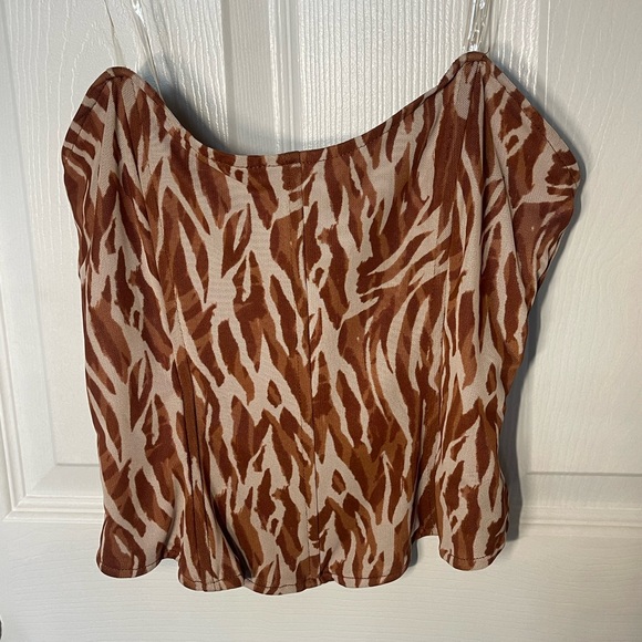 Windsor | Tops | Crop Corset With Bone In Structure Brown And White ...